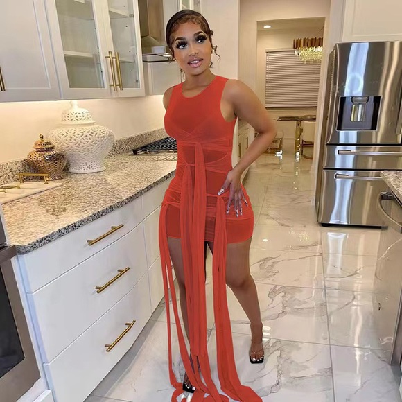 Dresses | Chic Seethrough Multilayer Bodycon Club Mesh Dress | Poshmark